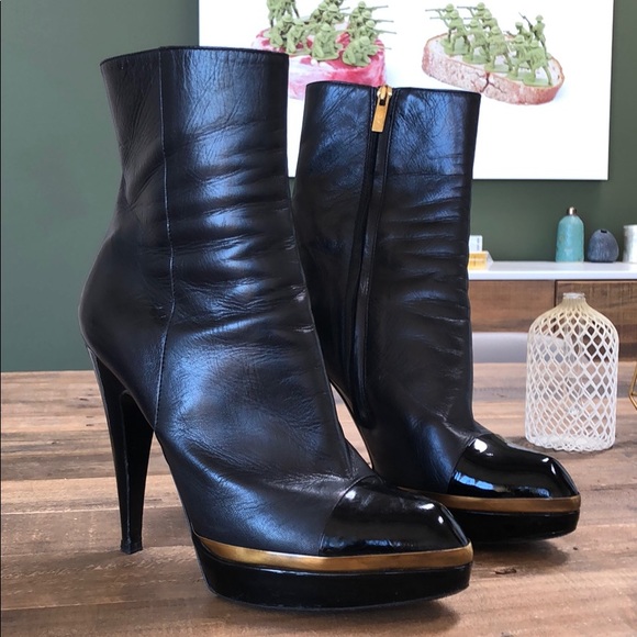 Yves Saint Laurent | Shoes | Ysl Leather Boot W Platform Host Pick ...